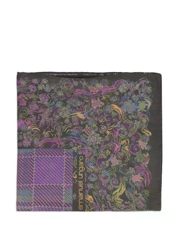 Emanuel Ungaro Floral Check Scarf