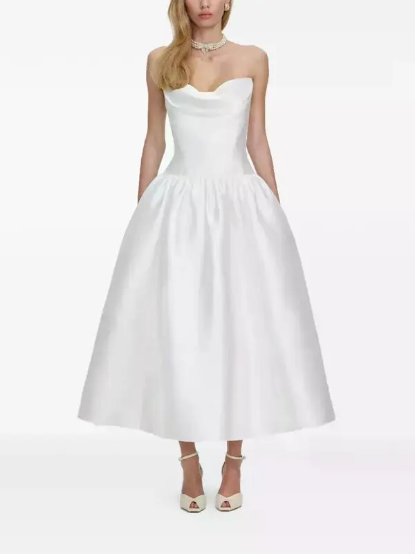 SELF-PORTRAIT Sweetheart Flared Midi Dress