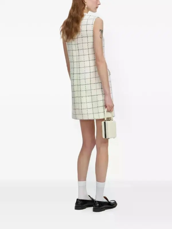 SELF-PORTRAIT Check Button Mini Dress