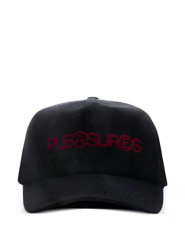 PLEASURES Embroidered Snapback Cap - Black