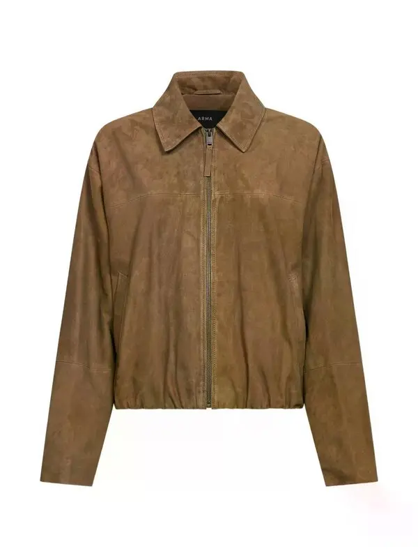 ARMA Zip Leather Coat - Brown