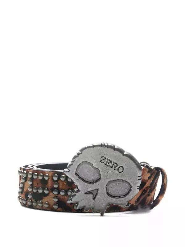 PLEASURES Studded Skull Belt - Neutrals