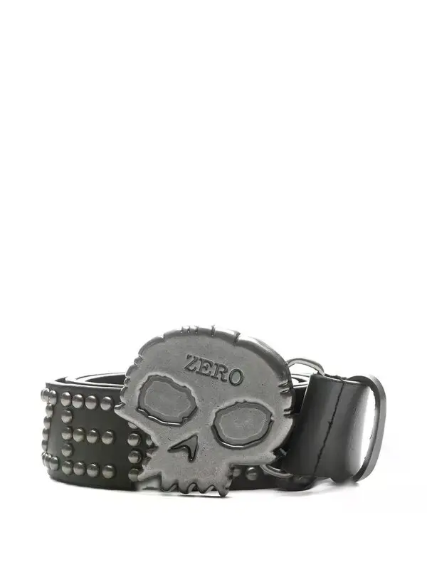 PLEASURES Studded Skull Buckle Belt - Black