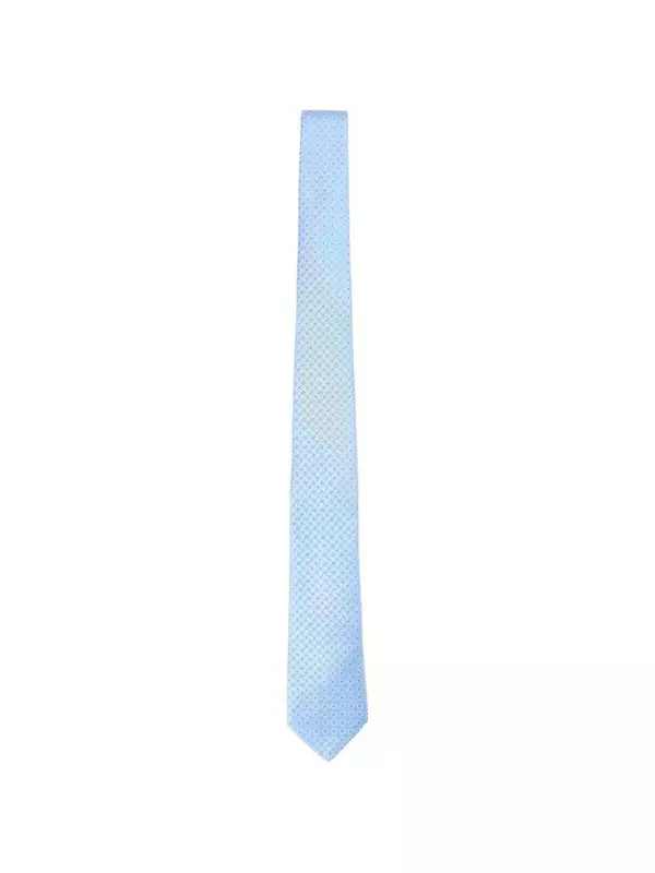 Canali Patterned Silk Tie - Blue