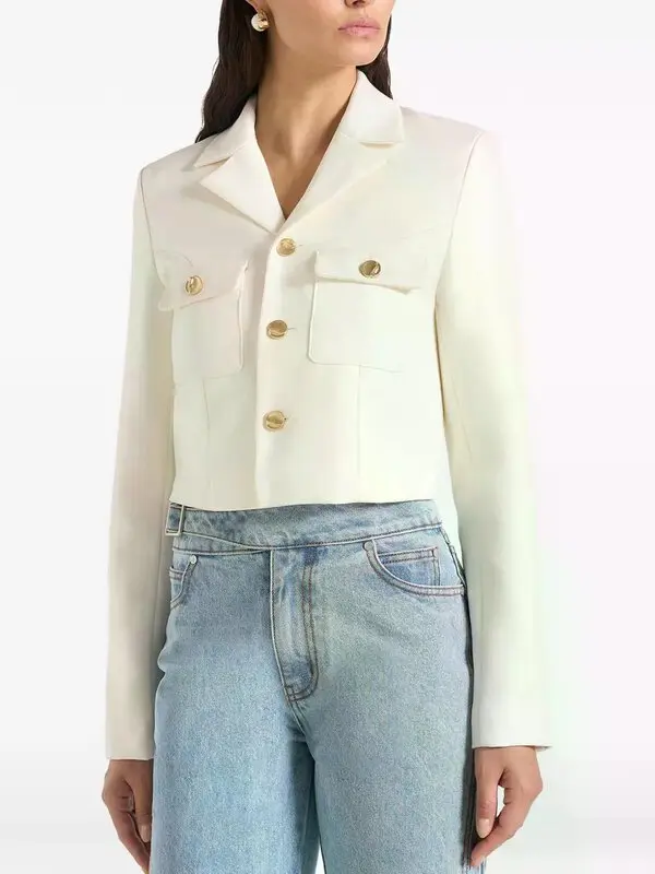 Manière De Voir Daphina Buttoned Cropped Jacket - Neutrals