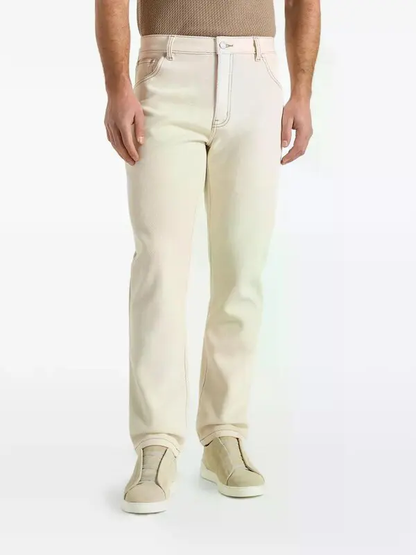 Manière De Voir Dn001 Contrast-stitching Jeans - Neutrals