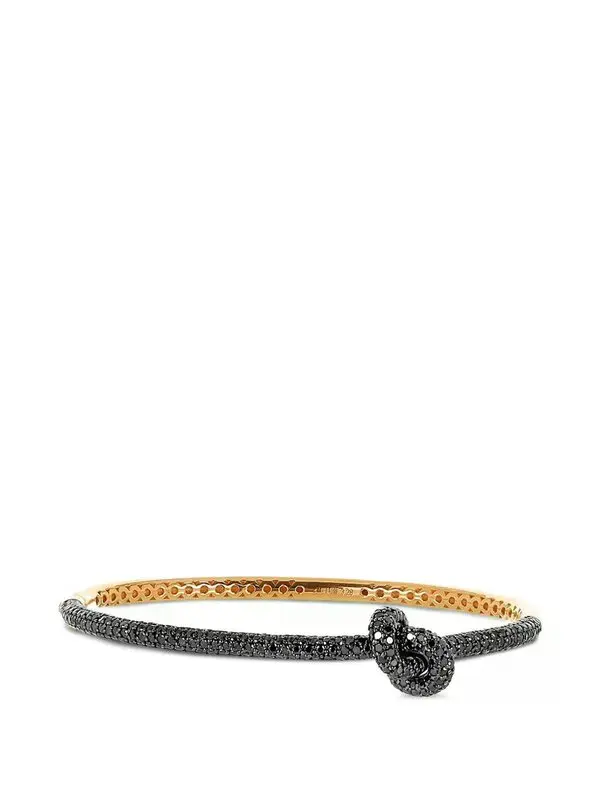 ENGELBERT Black Diamond Knot Bangle - Gold