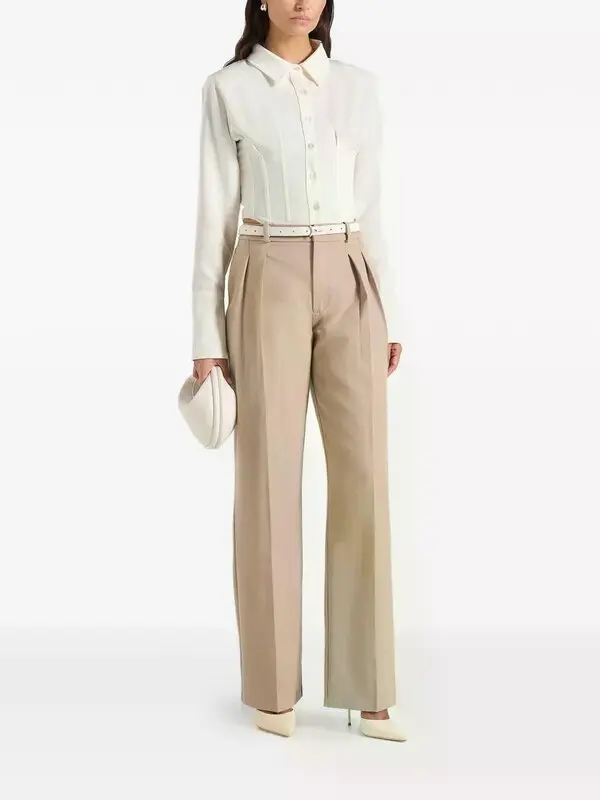 Manière De Voir Julie Tailored Twin Pleat Trousers - Neutrals