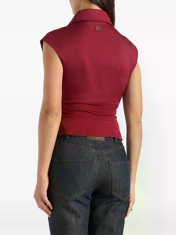 Manière De Voir Manier De Voir Twist Front Sleeveless Shirt - Red