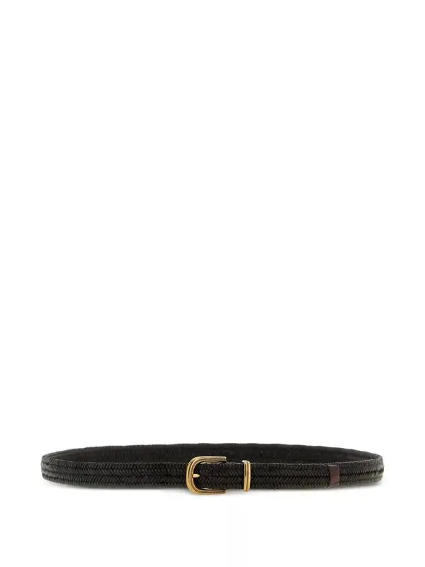 Brunello Cucinelli Braided Stretch Leather Belt - Brown