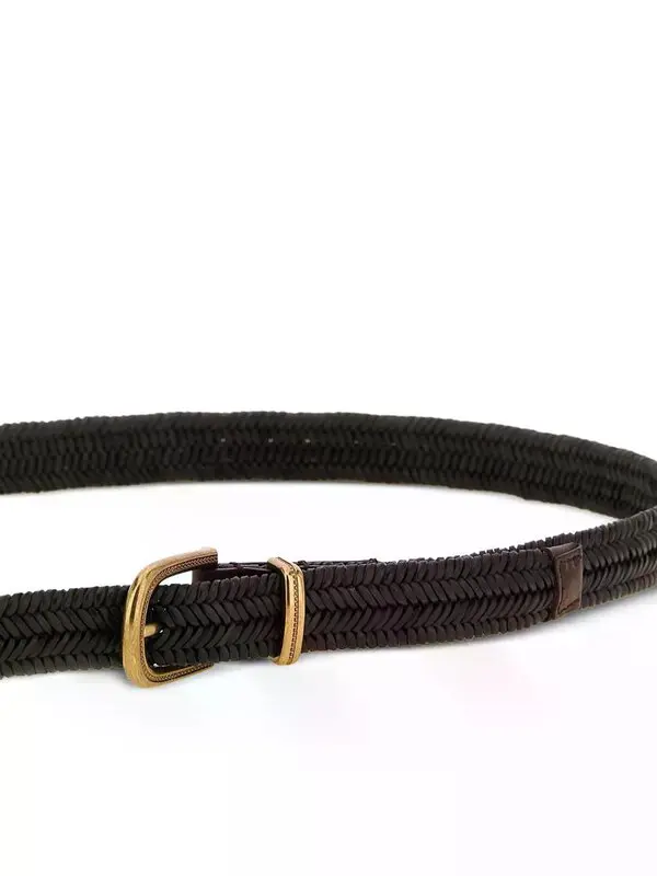 Brunello Cucinelli Braided Stretch Leather Belt