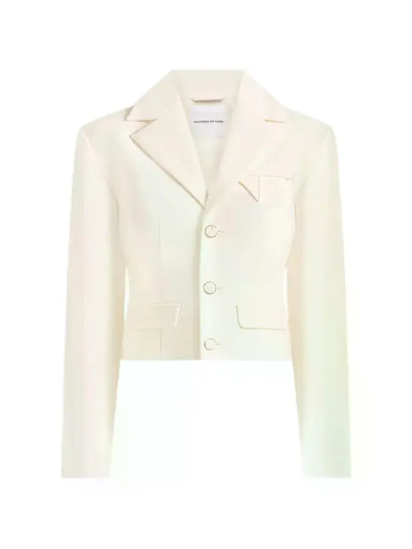 Manière De Voir Off White Tailored Cropped Jacket - Neutrals