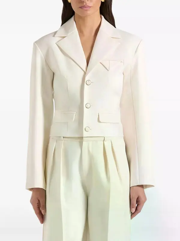 Manière De Voir Off White Tailored Cropped Jacket - Neutrals