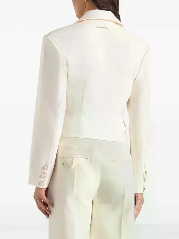 Manière De Voir Off White Tailored Cropped Jacket - Neutrals
