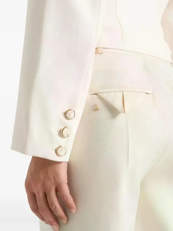 Manière De Voir Off White Tailored Cropped Jacket - Neutrals