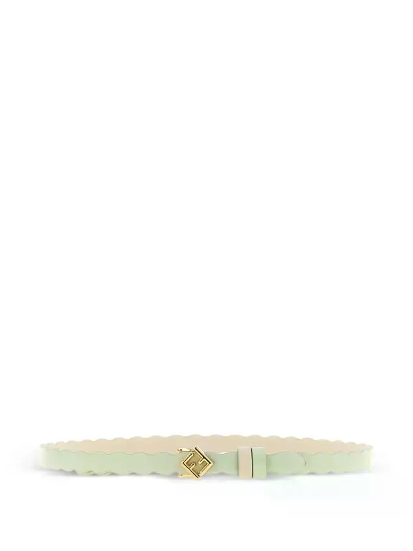 Fendi Ff Diamonds Reversible Leather Belt - Green