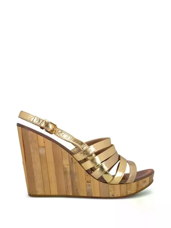 Miu Miu Strap Wooden Wedge Sandals