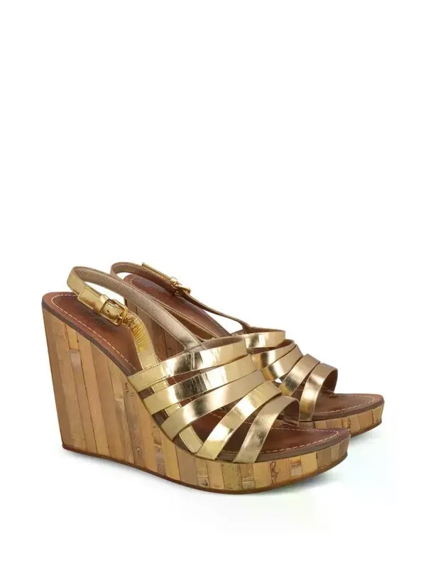 Miu Miu Strap Wooden Wedge Sandals