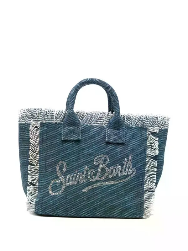 MC2 SAINT BARTH Mini Vanity Fringed Tote Bag - Blue