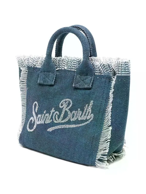 MC2 SAINT BARTH Mini Vanity Fringed Tote Bag - Blue
