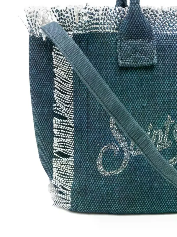MC2 SAINT BARTH Mini Vanity Fringed Tote Bag - Blue