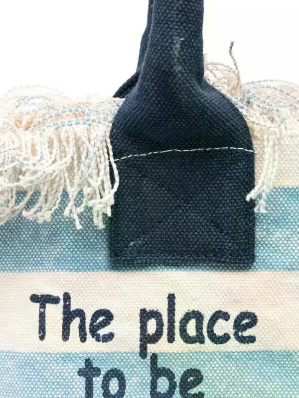 MC2 SAINT BARTH Striped Fringe Tote Bag