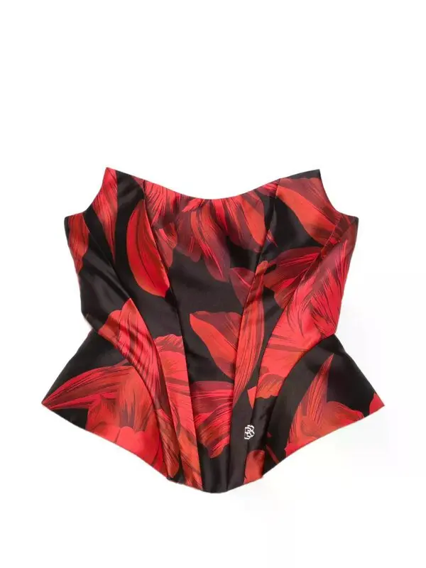 BABYLONE PARIS Floral-print Top - Red