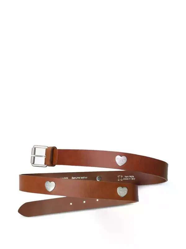 Carhartt Work In Progress Heart Leather Belt - Brown