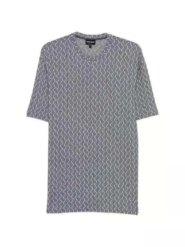 Giorgio Armani Geometric-pattern T-shirt - Blue