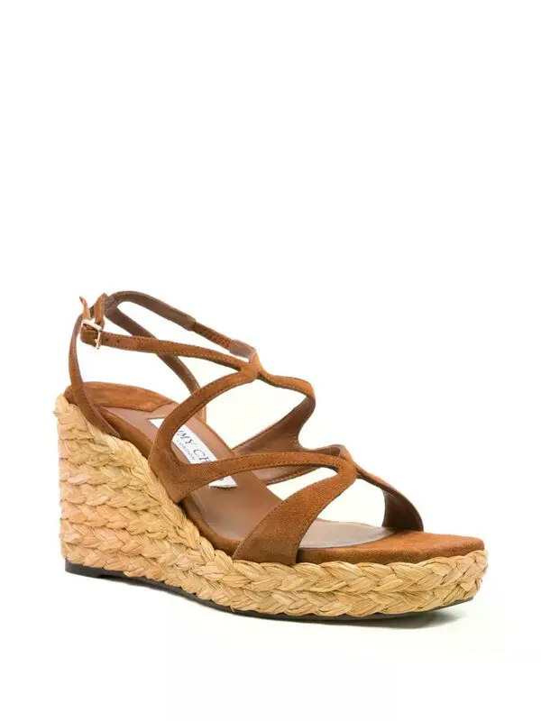 JIMMY CHOO Ayla Platform Wedge Sandals - Brown