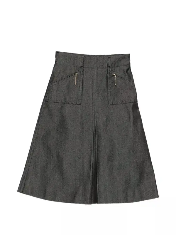 LOUIS VUITTON Denim A-line Midi Skirt