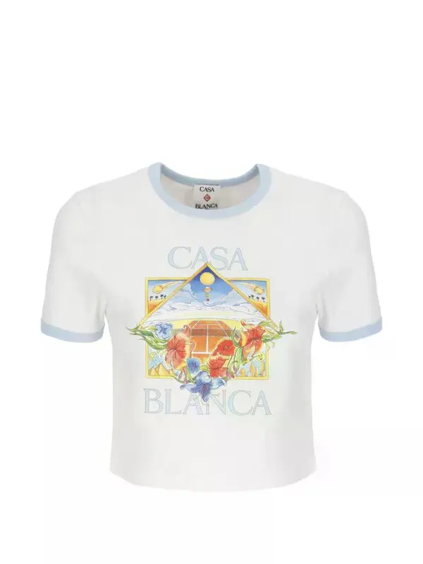 Casablanca Tennis Landscape Graphic T-shirt - White