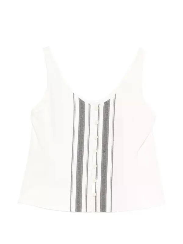 LOW CLASSIC Striped Button Top - Neutrals