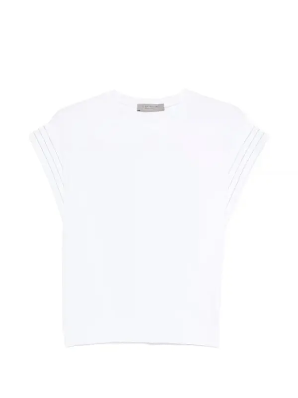D.exterior Stripe-sleeve T-shirt - White