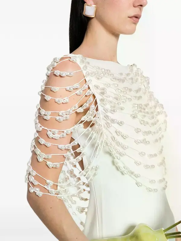 Cult Gaia Meri Beaded Midi Dress - White