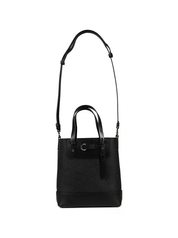 MAISON MARGIELA Pebbled Top Handle Shoulder Bag - Black