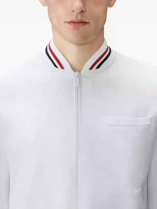 Thom Browne Intarsia-knit Bomber Jacket - White