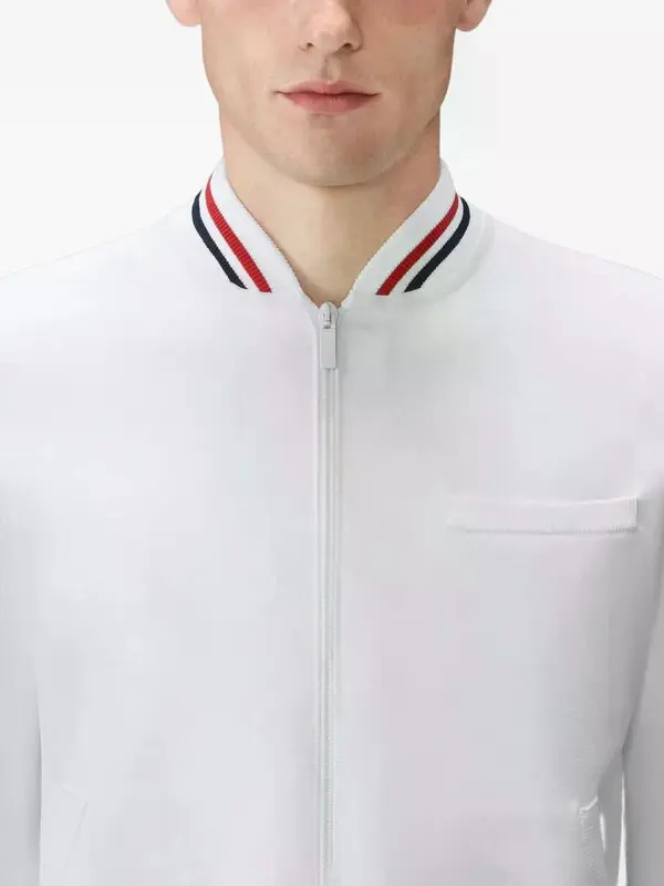 Thom Browne Intarsia-knit Bomber Jacket - White