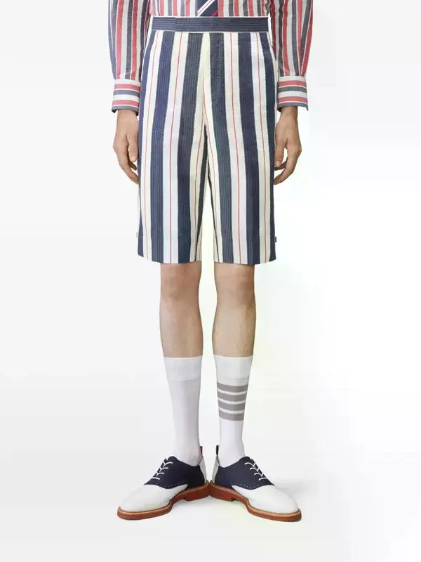 Thom Browne Striped Seersucker Shorts