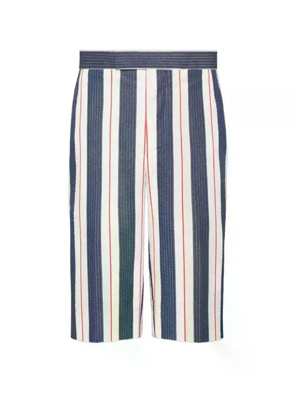 Thom Browne Striped Seersucker Shorts - Blue