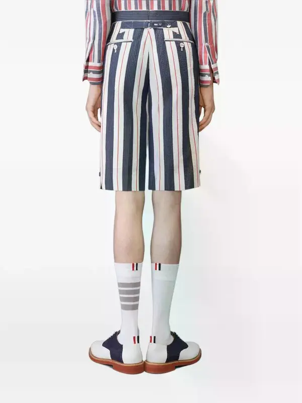 Thom Browne Striped Seersucker Shorts