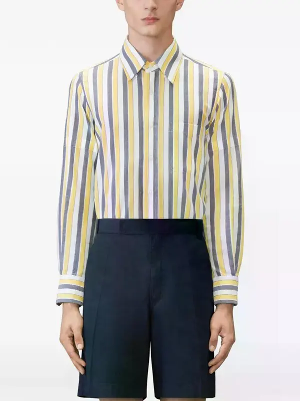 Thom Browne Madras Cotton Repp Stripe Armband Shirt - Yellow