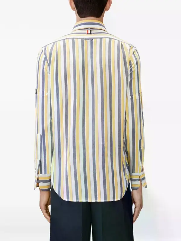 Thom Browne Madras Cotton Repp Stripe Armband Shirt - Yellow