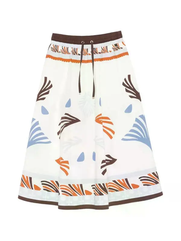 Herno Patterned Drawstring Midi Skirt - Neutrals