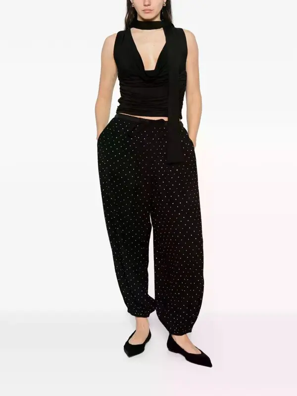 Sandro Rhinestone Embellished Wide-leg Trousers