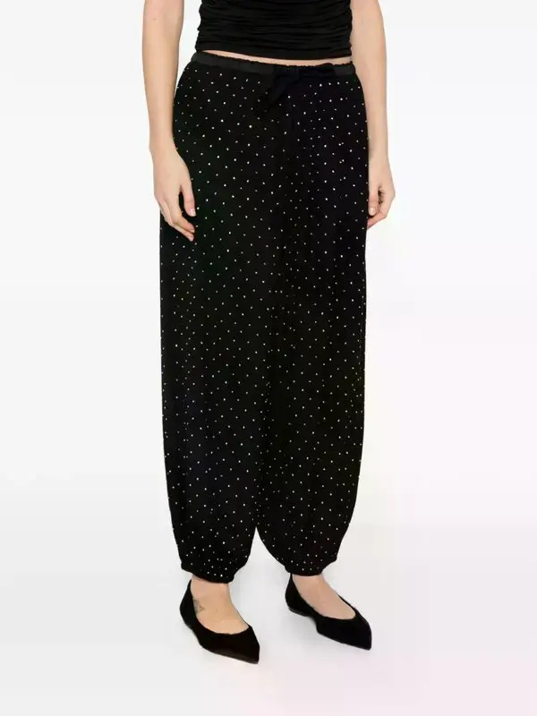 Sandro Rhinestone Embellished Wide-leg Trousers