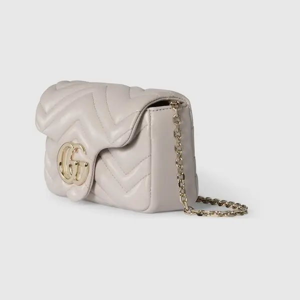 Gucci Gg Marmont Mini Shoulder Bag Leather - Grey