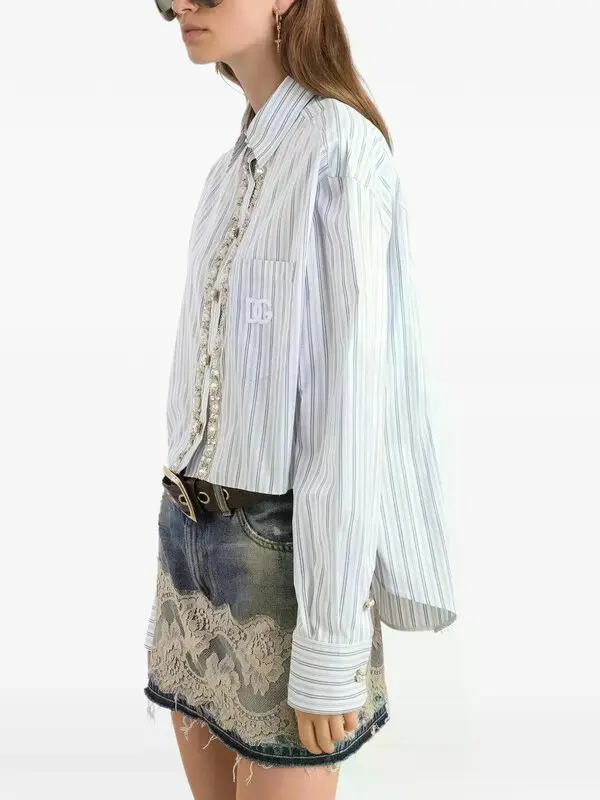 Dolce & Gabbana Striped Embellished Shirt