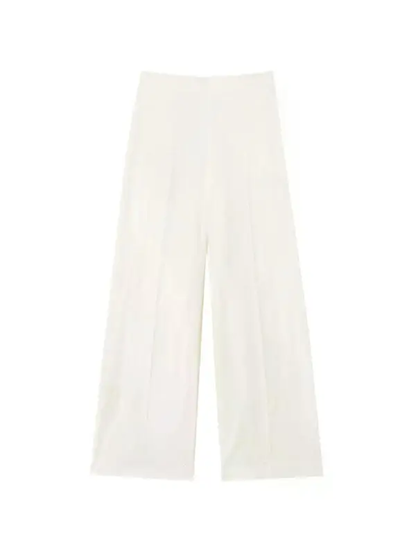TWINSET Embroidered Palazzo Pants - White