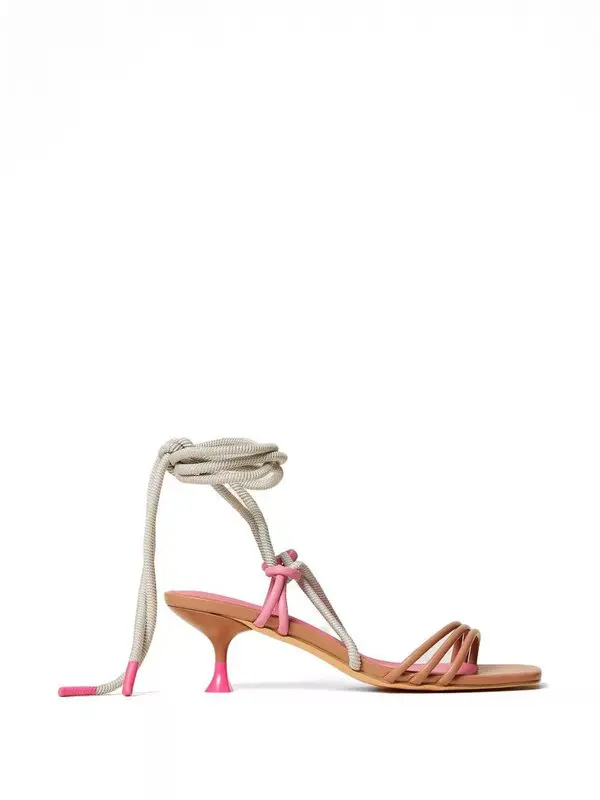 TWINSET Color-block Kitten Heel Sandals - Neutrals